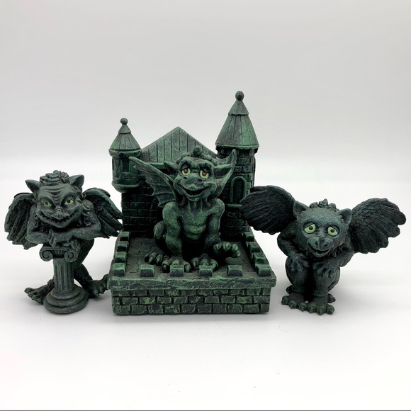 Vintage | Accents | Vtg Guardian Gargoyle Collection 3 Pcs Figurine ...